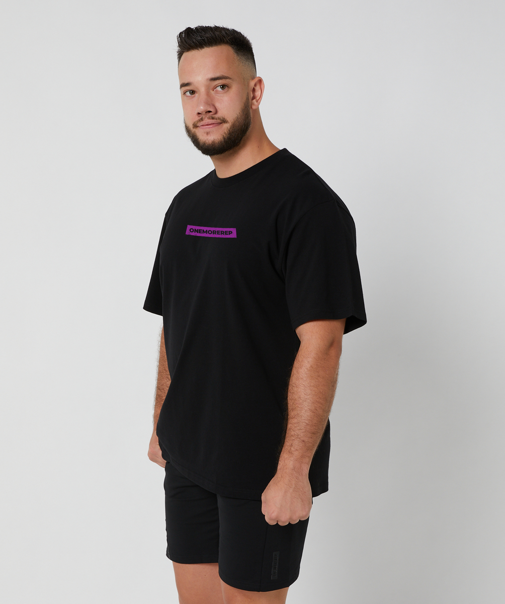 Lifting Club Tee Black/Violet – OneMoreRep