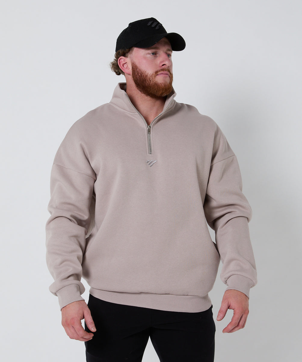 Strength Club Oversize Zip Jumper Stone – OneMoreRep